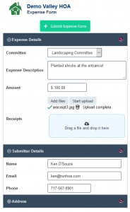 HOA Expense Forms - RunHOA