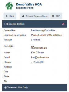 HOA Expense Forms - RunHOA
