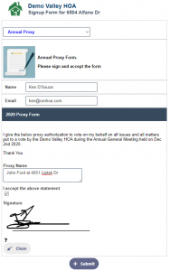HOA Surveys and Signup Forms